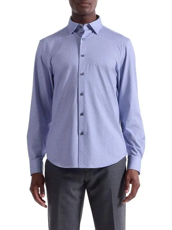 Bugatchi Jules Ooohcotton® Floral Check Print Button-down Shirt - Lilac
