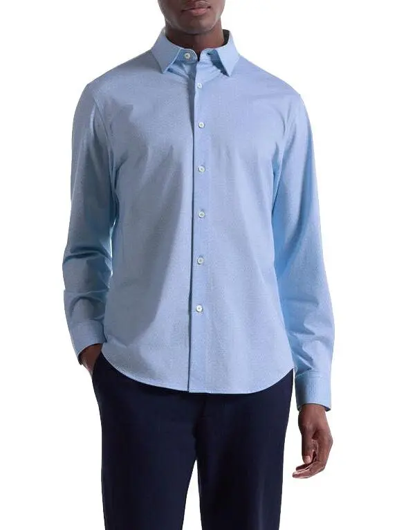 Bugatchi Jules Ooohcotton® Honeycomb Print Button-down Shirt - Sky