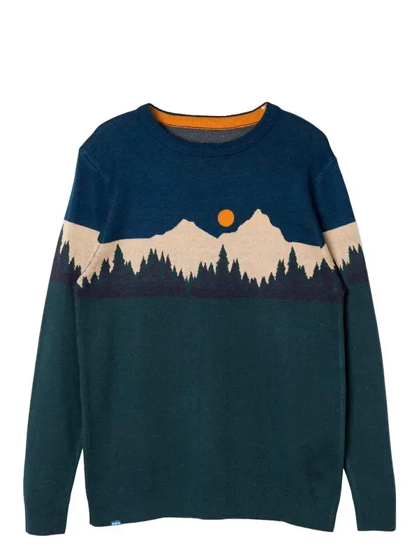 KAVU Highline Crew Neck Sweater - Mountain Stripe