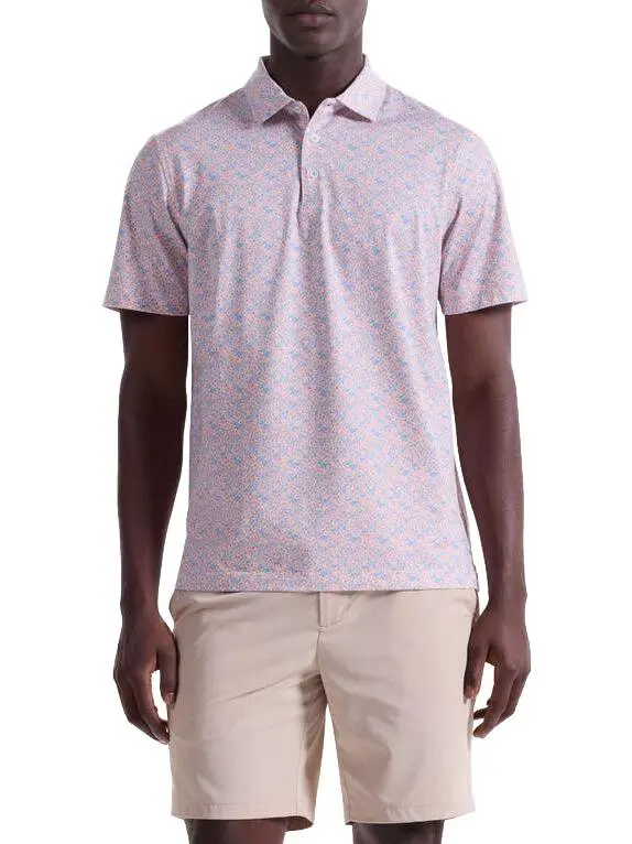 Bugatchi Victor Ooohcotton® Floral Polo - Coral