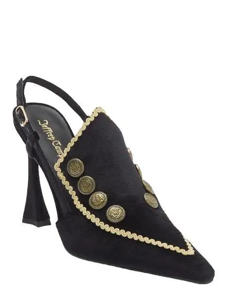 Jeffrey Campbell Troubadour Slingback Pump - Black Velvet Gold