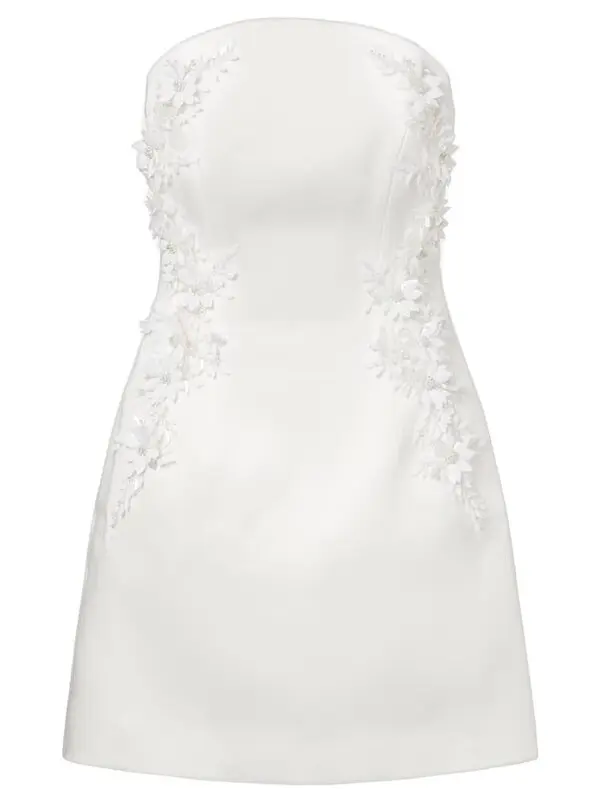 Rebecca Vallance Bridal Xanthe Floral-appliqué Minidress - White