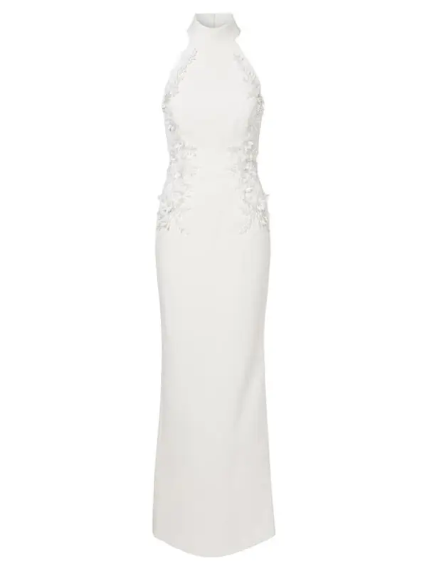 Rebecca Vallance Bridal Xanthe Floral-appliqué Gown - White