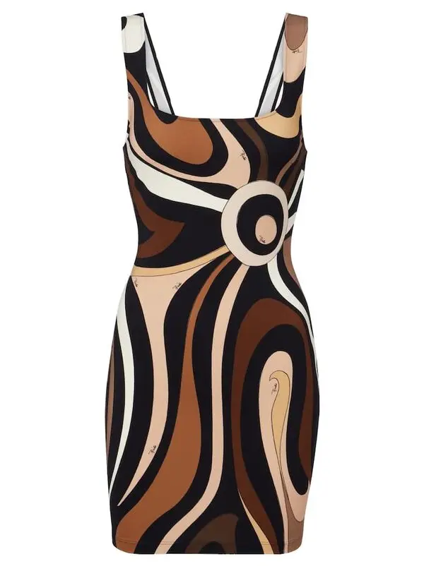 Emilio Pucci Marmo Jersey Minidress - Brown