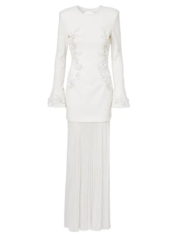 Rebecca Vallance Bridal Xanthe Floral-appliqué Gown - White