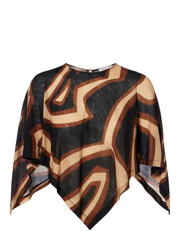 Emilio Pucci Labirinto Wool-blend Blouse - Black