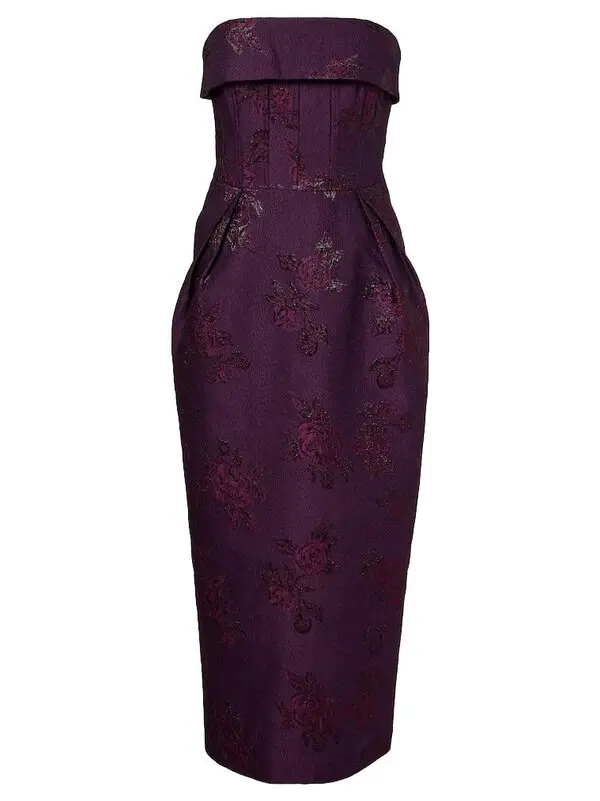 Rebecca Vallance Afina Floral Brocade Cocktail Dress - Purple
