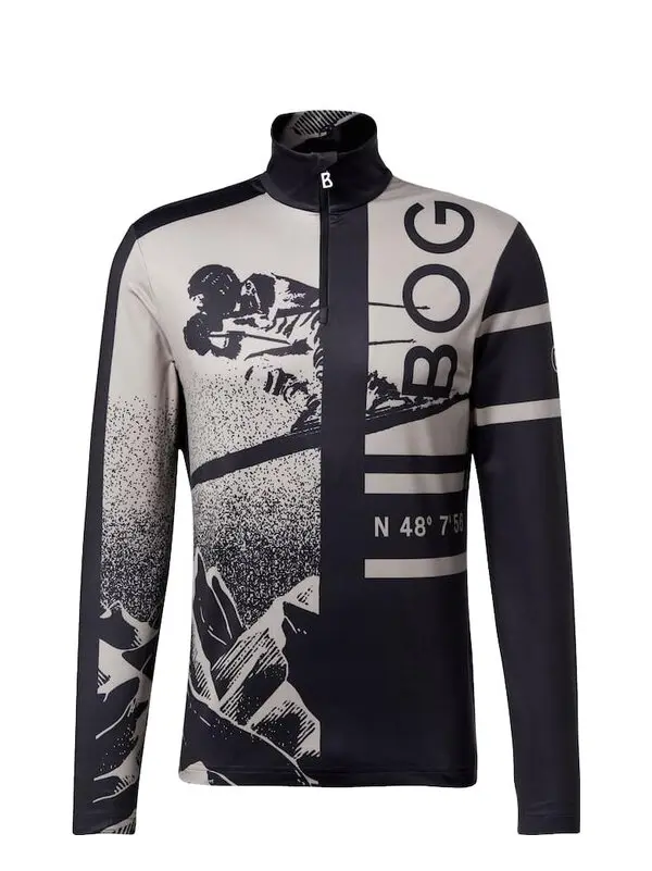 Bogner Verti Printed Ski Top - Black