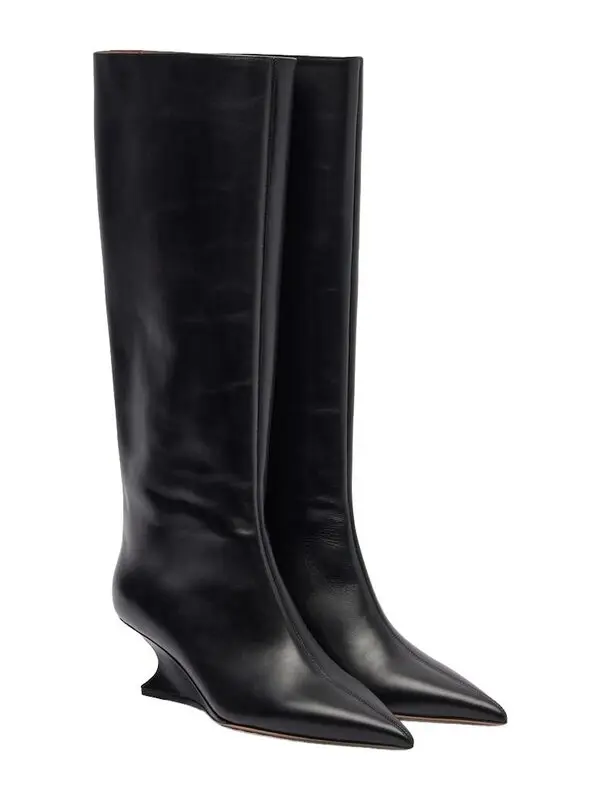 Paris Texas Nina 50 Leather Boots - Onyx