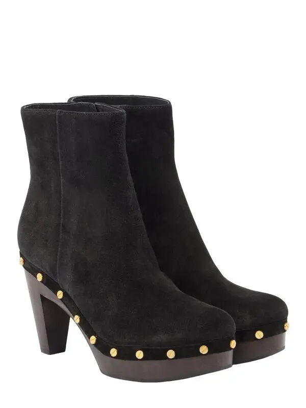 Veronica Beard Gavi Suede Ankle Boots - Black
