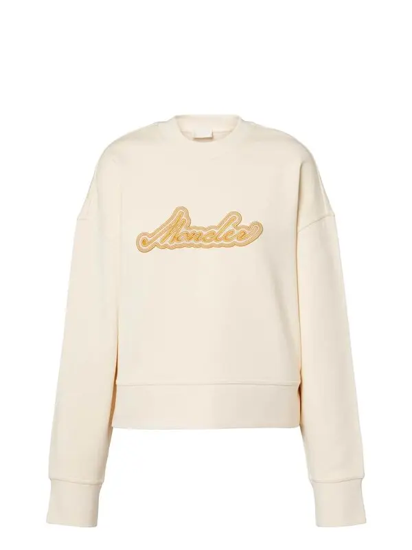 Moncler Logo Cotton Sweatshirt - White