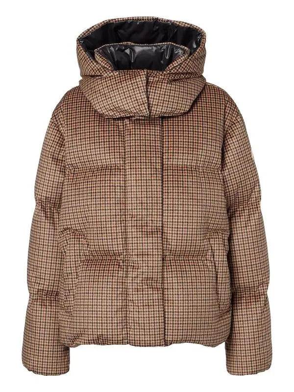 Moncler Quierzy Houndstooth Down Jacket - Brown