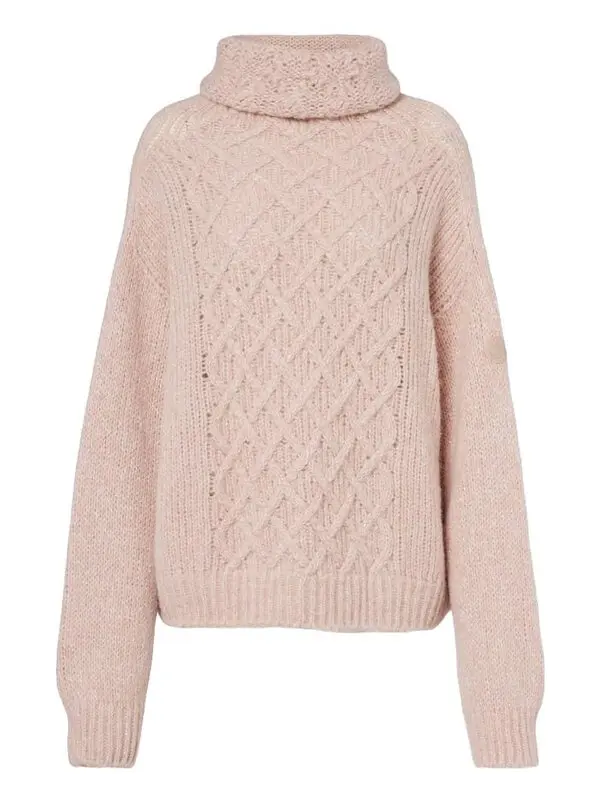 Moncler Alpaca-blend Turtleneck Sweater - Pink
