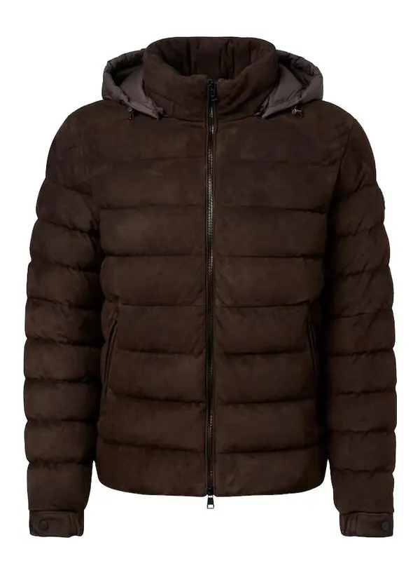 Moncler Arneb Suede Down Jacket - Brown