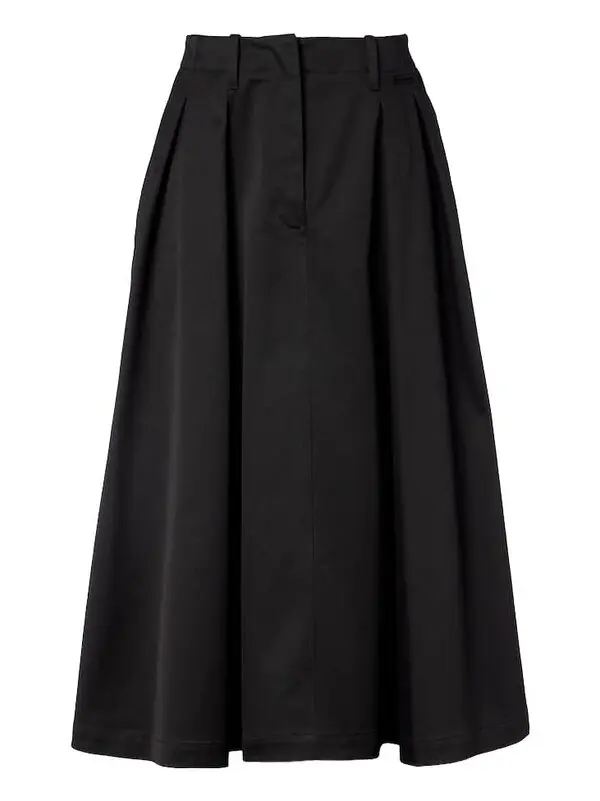 Moncler Cotton Midi Skirt - Black