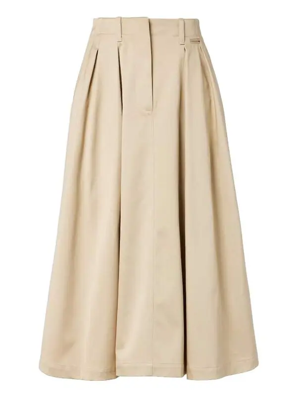 Moncler Cotton Midi Skirt - Beige