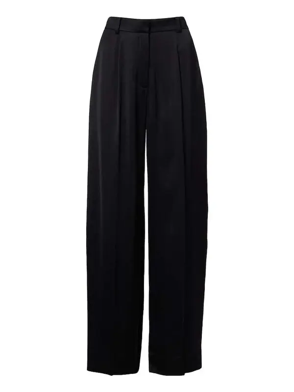 TOTEME Satin Wide-leg Pants - Black