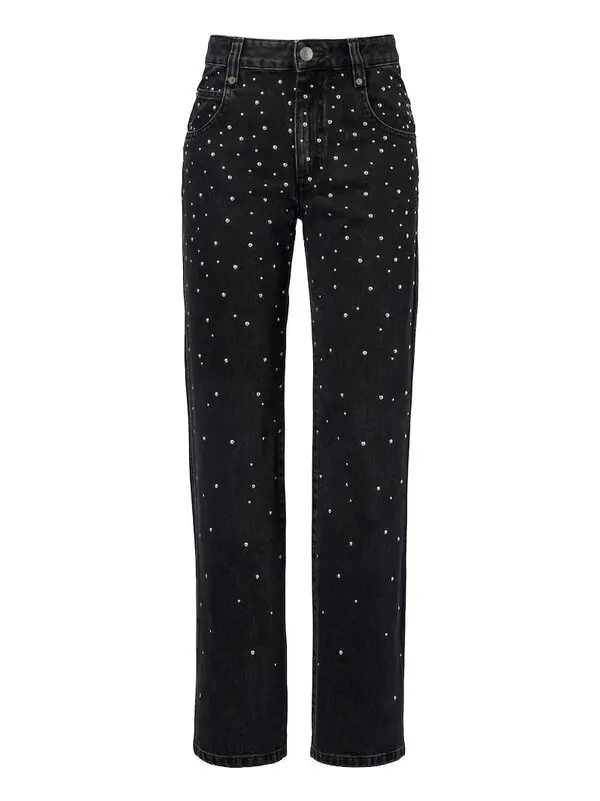 MARANT ETOILE Embellished Straight Jeans - Black