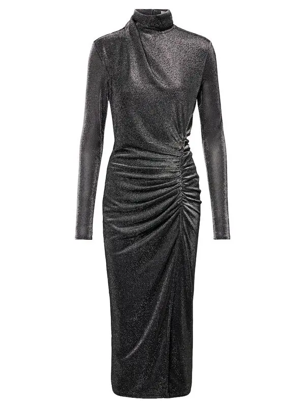 MARANT ETOILE Jenisa Draped Gathered Midi Dress - Silver