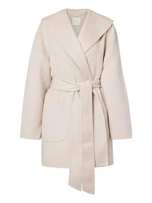 Varley Edgemere Wool-blend Wrap Jacket - Beige