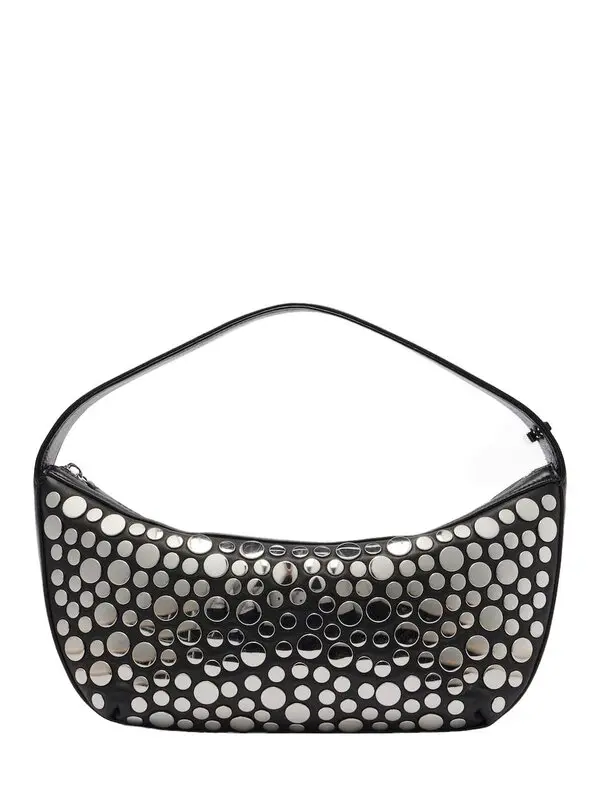 Staud Demy Small Studded Leather Shoulder Bag - Black
