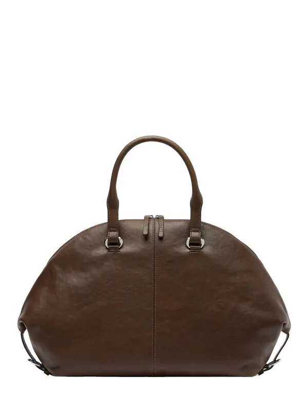 Staud Hester Leather Tote Bag - Brown