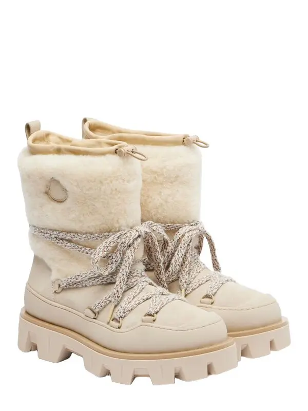 Moncler Peak Aprés Suede Snow Boots - White