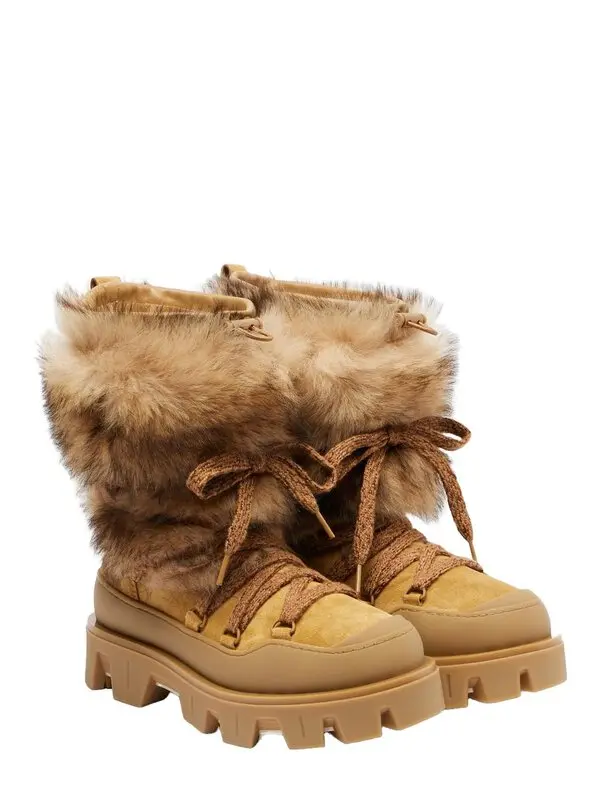 Moncler Peak Après Leather Lace-up Boots - Brown