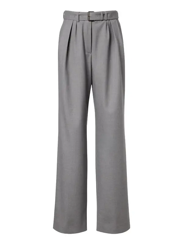 Dries Van Noten Wool-blend Wide-leg Pants - Grey
