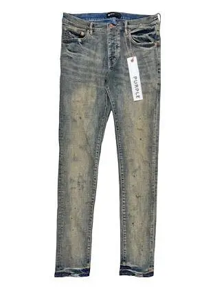 PURPLE BRAND P001iwid Industrial Worn Jeans - Dirty Mid Indigo