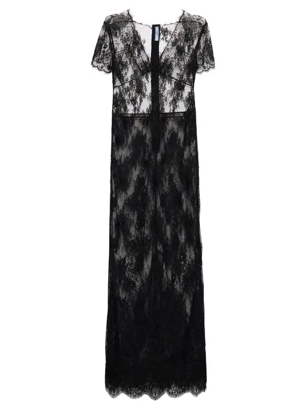 Prada Long Lace Dress - Black
