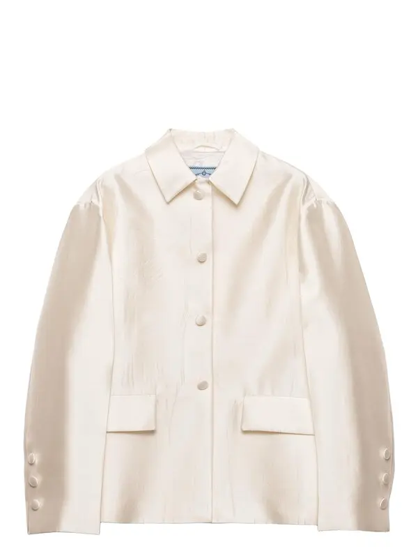 Prada Single-breasted Silk And Wool Jacket - White