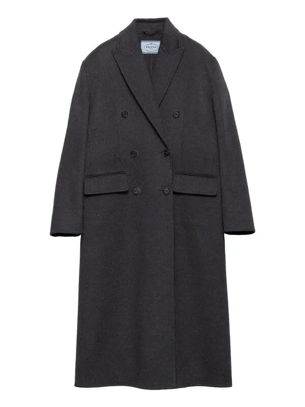 Prada Double Cashwool Double-breasted Coat - Grey
