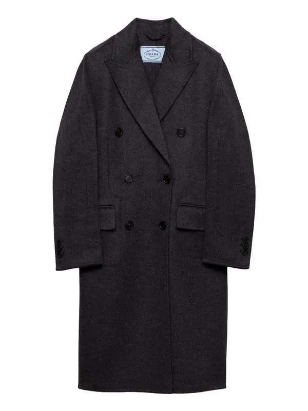 Prada Double Cashwool Double-breasted Coat - Grey