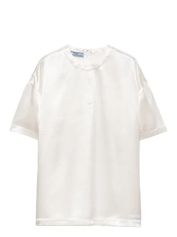 Prada Short-sleeved Satin Top - White