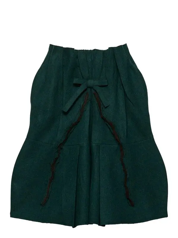 Prada Shetland Wool Midi Skirt - Green