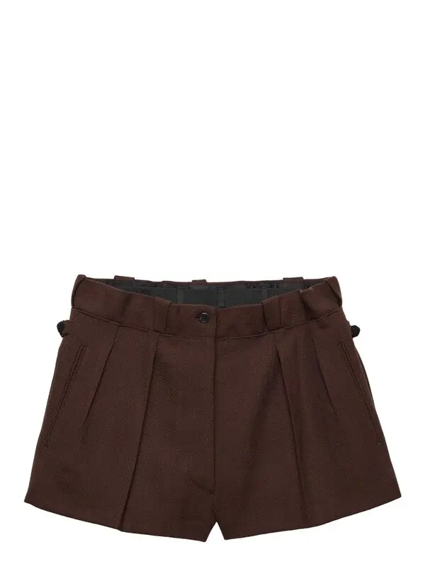 Prada Chevron Wool Shorts - Ebony