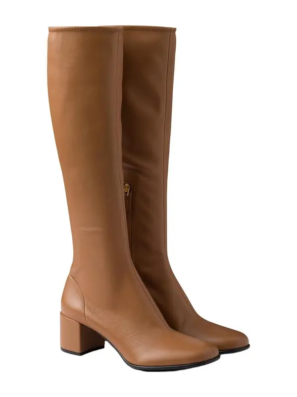 Prada Stretch Nappa Leather Boots - Caramel