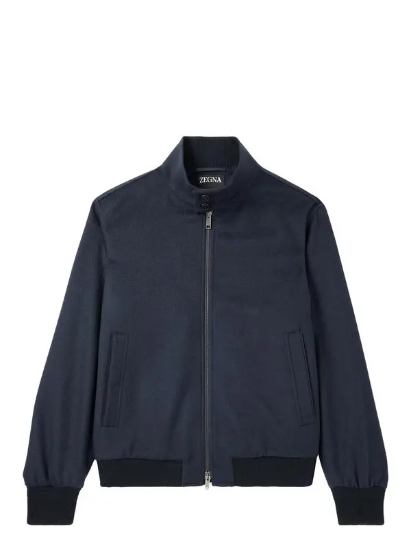 Zegna Oasi Cashmere Blouson Jacket - Blue