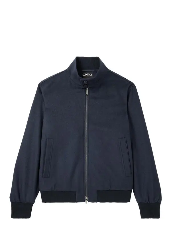 Zegna Oasi Cashmere Blouson Jacket - Blue