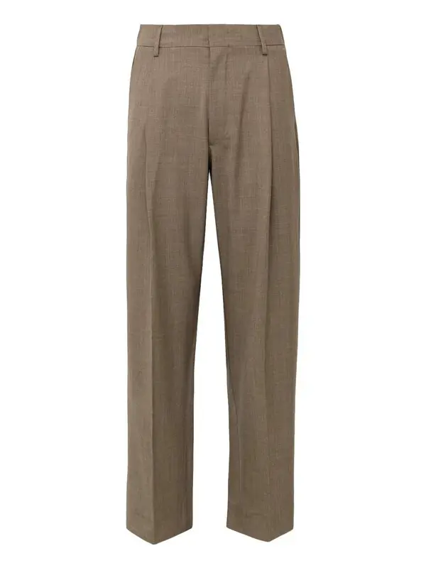Nn07 Kay 1088 Straight-leg Pleated Recycled Woven Trousers - Neutrals