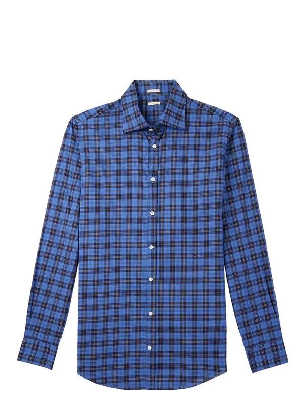 Massimo Alba Genova Checked Cotton-poplin Shirt - Blue