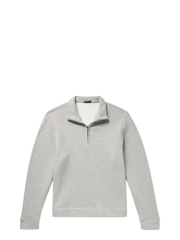 JAMES PERSE Cotton-blend Jersey Half-zip Sweatshirt - Gray