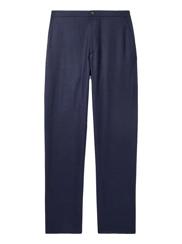 Boglioli Straight-leg Virgin Wool-flannel Trousers - Blue