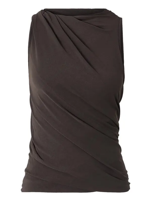 Rick Owens Luna Jersey Tank - Brown