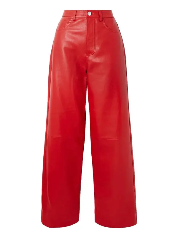 RÓHE Leather Relaxed Pants - Red