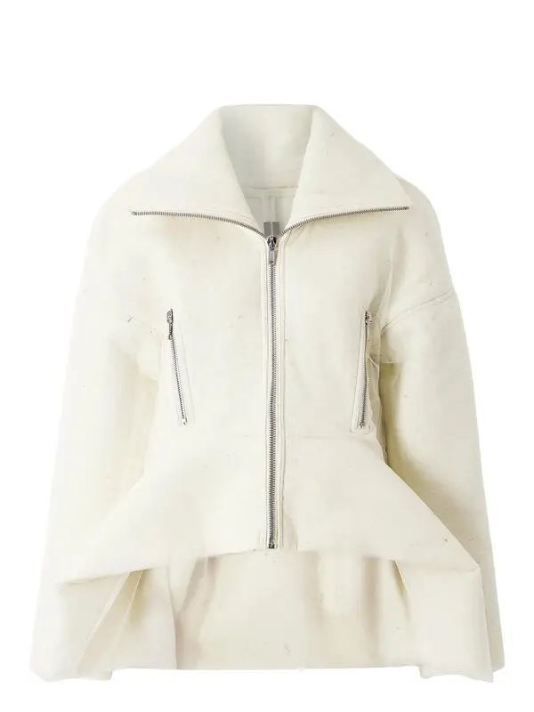 Rick Owens Wool Peplum Jacket - Off-white