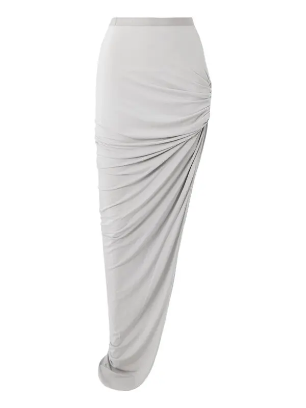 Rick Owens Edfu Gathered Jersey Maxi Skirt - Gray