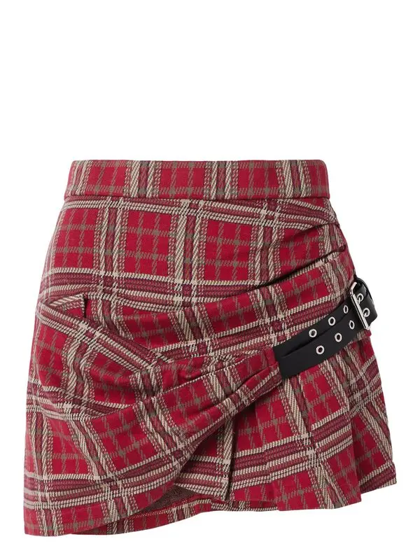 Isabel Marant Gisen Checked Mini Skirt - Red