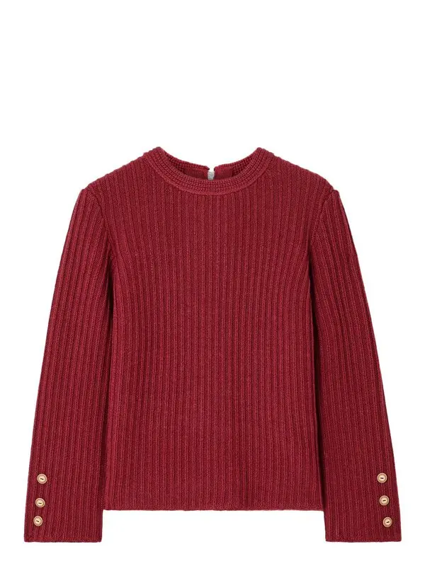 MARANT ETOILE Dixie Ribbed Wool Sweater - Red